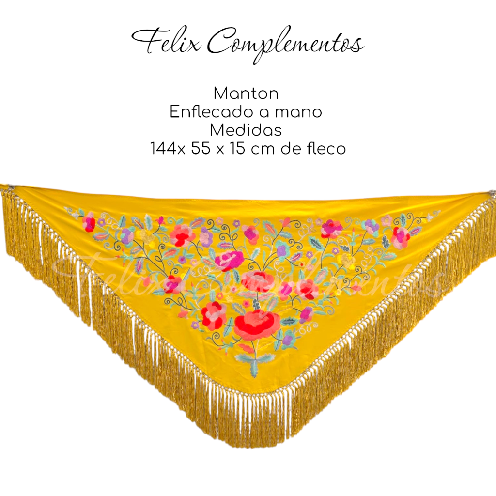 Manton Mostaza con flor grande 2026 – Felix Complementos