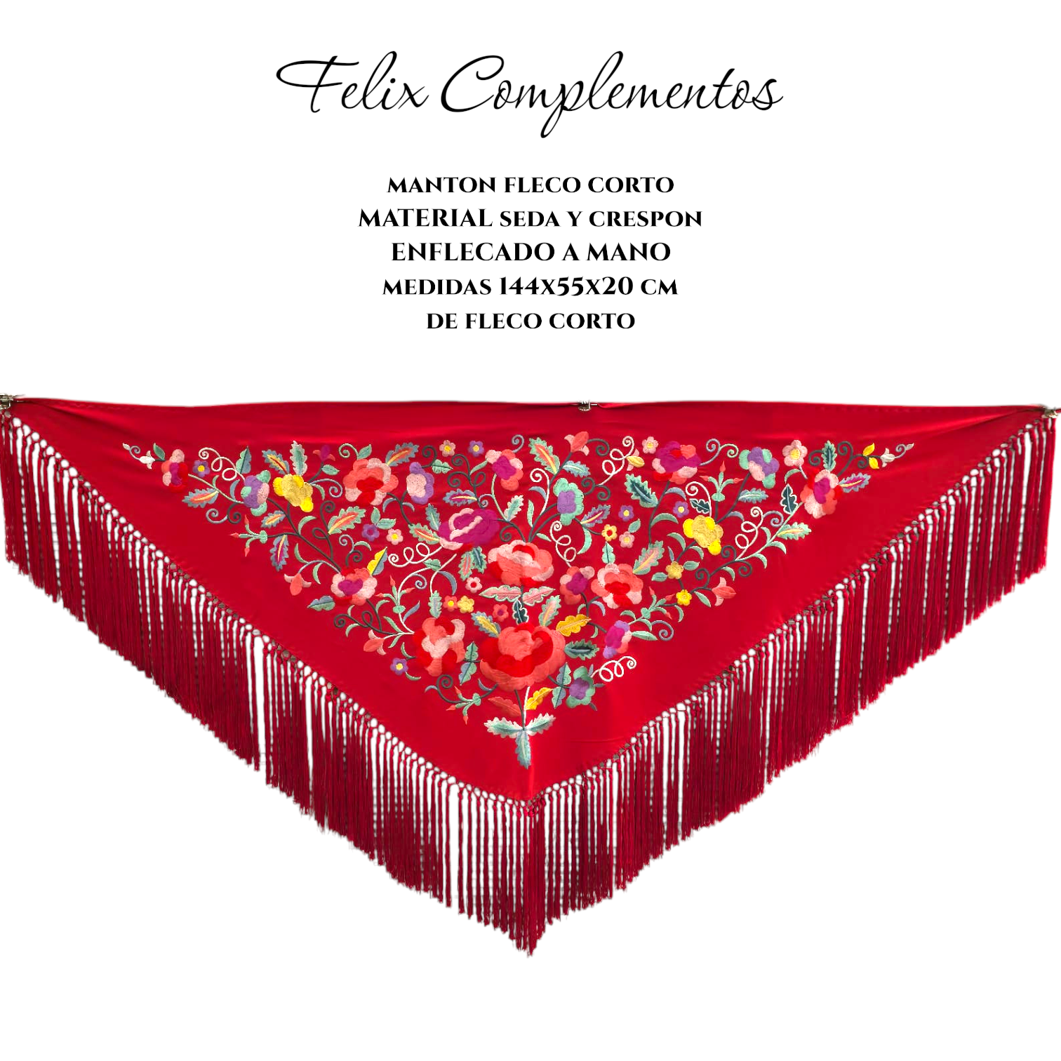 Manton rojo flor grande – Felix Complementos